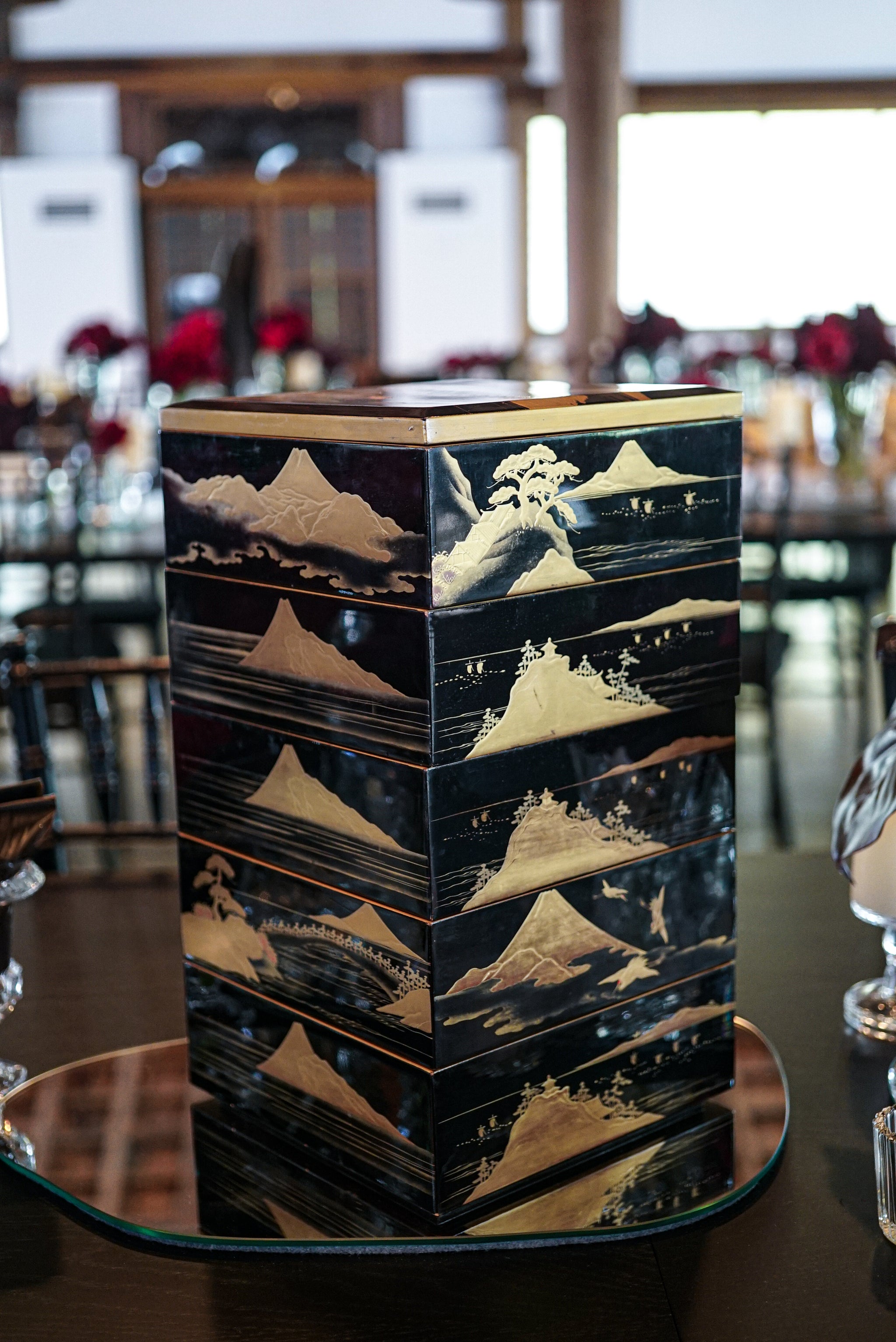 Fuji Landscape: A Golden Maki-e Jubako